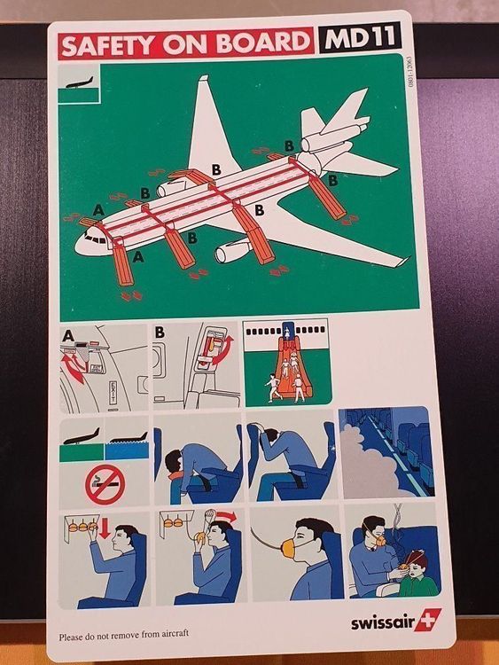 SWISSAIR SAFETY CARD MD-11 (Gebraucht) in Glattfelden für CHF 15 – mit ...