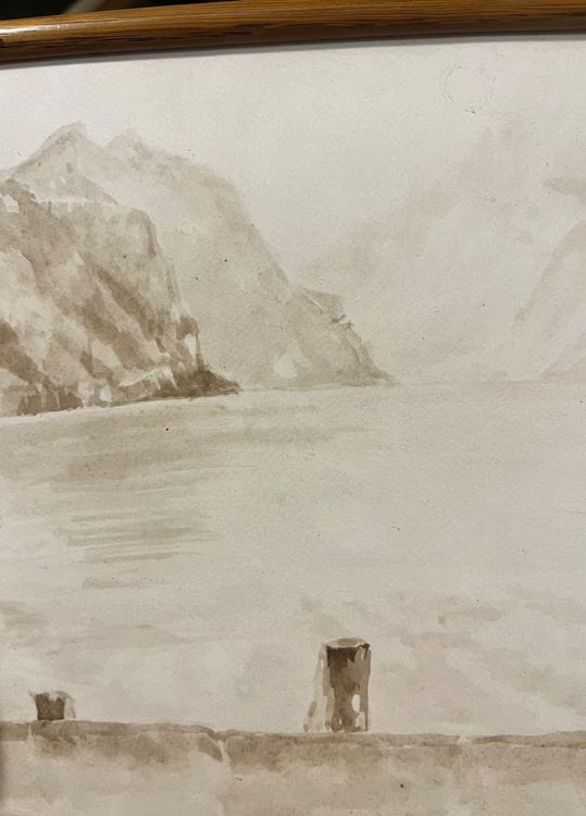 Seelandschaft Aquarell Signiert Brunnen | Kaufen auf Ricardo