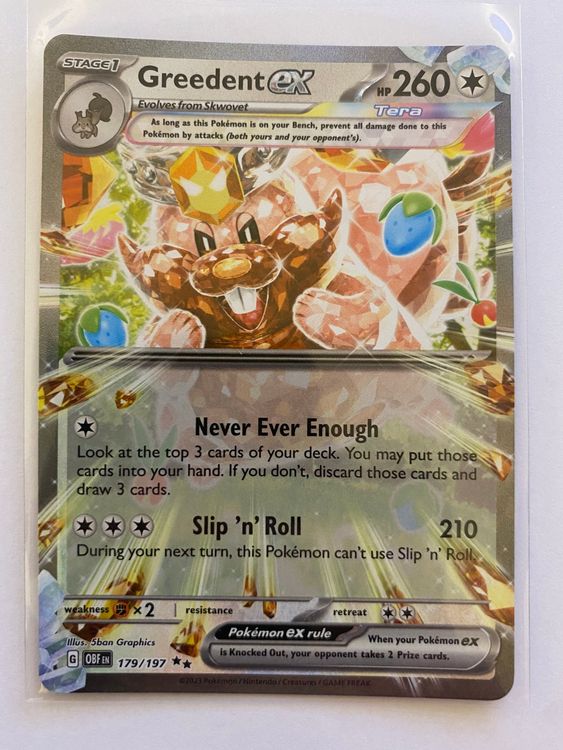 Pokemon Greedent EX 179/197 Obsidian Flames EN (Neu (gemäss ...