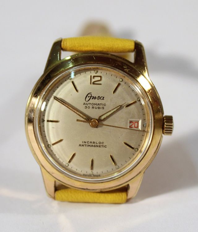 Herrenuhr ONSA Automatic 30 Rubis Datum plaque 10g Swiss (Gebraucht) in ...