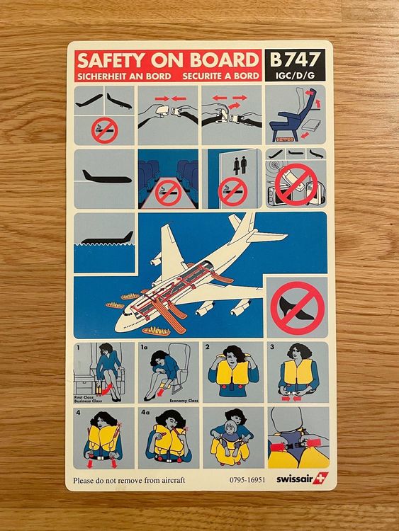 Swissair Jumbo - Safety on Board Card (Gebraucht) in für CHF 37 – mit ...