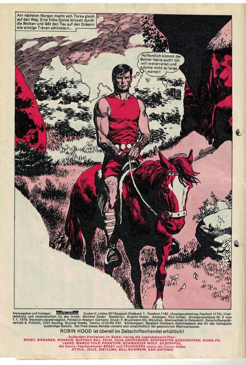 Robin Hood Comic Nr. 54 - Der Herr der Wälder, Bastei (Defekt) in ...