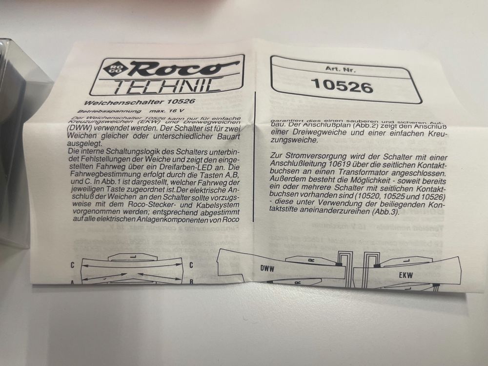 Roco 10526 Weichenschalter 1 stk. mit OVP Neu (Neu und originalverpackt ...