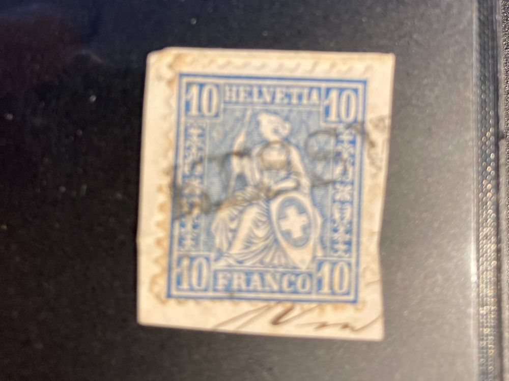Schweiz 1862 sitzende Helvetia 10 Rp. blau Balken KESSWIL (Gebraucht) in Liestal für CHF 2 – mit ...
