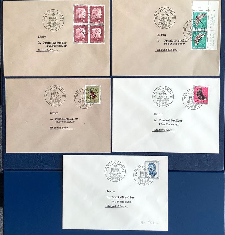 1953 FDC Pro Juventute Satz auf 4 Saubere FDC Briefe | Kaufen auf Ricardo
