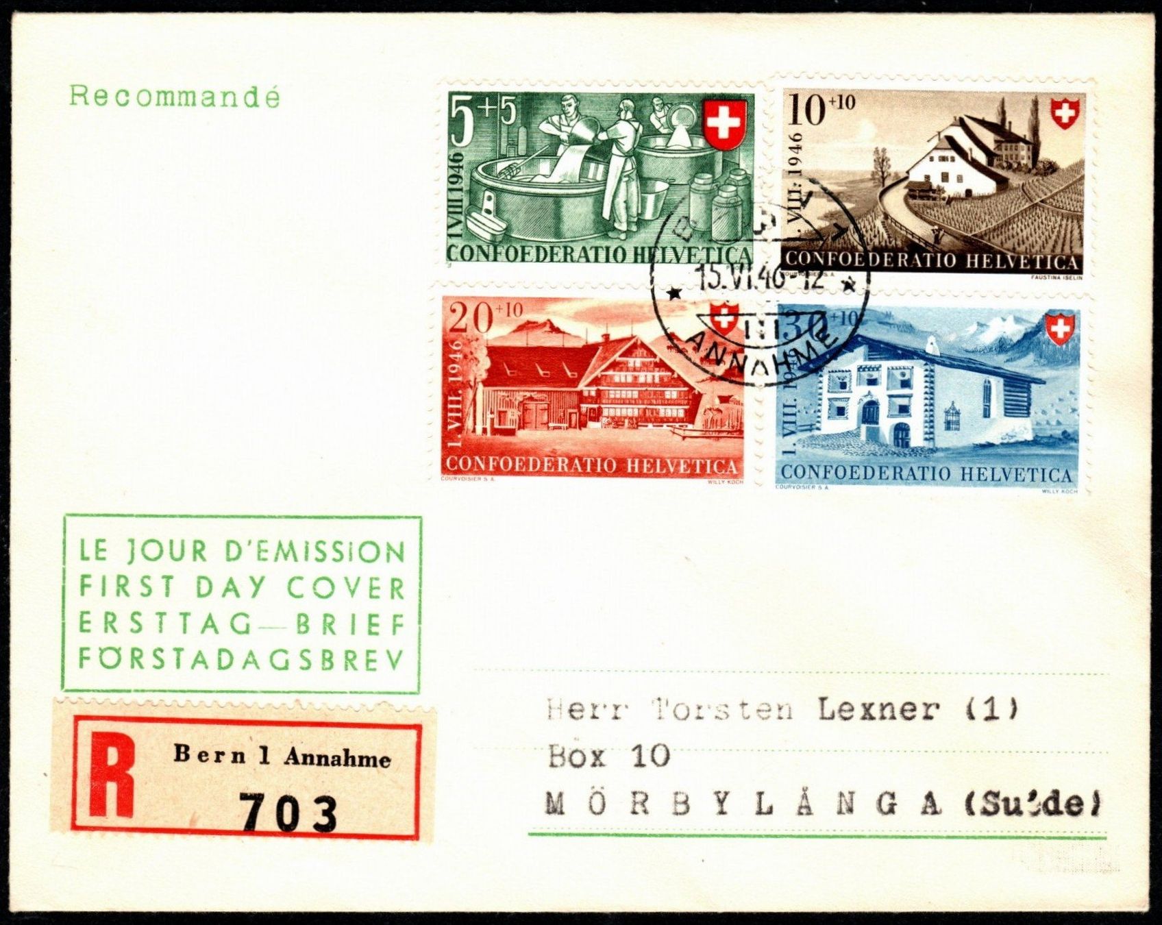 R-FDC Pro Patria 1946 B30 - B33 illustriert SBK 450.- (Neu und originalverpackt) in Zürich für ...