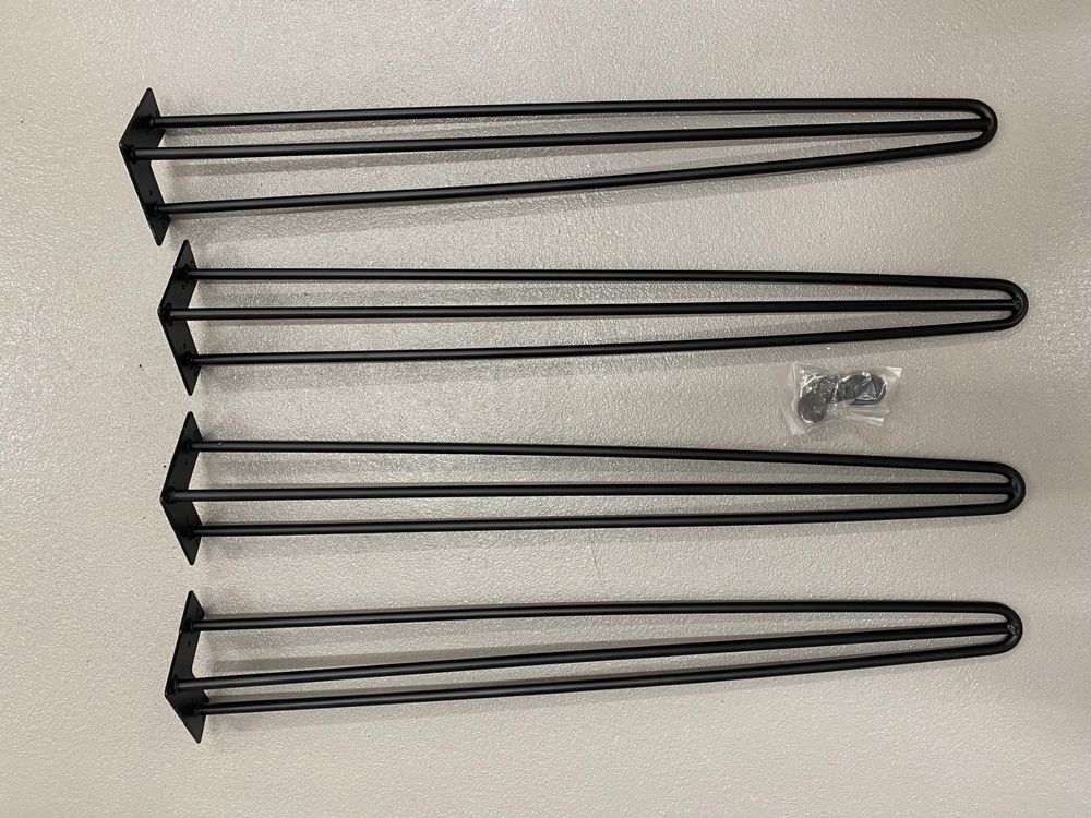 4 x 90 cm 3 Struts Hairpin Black Coated Steel Table Legs (Gebraucht) in ...