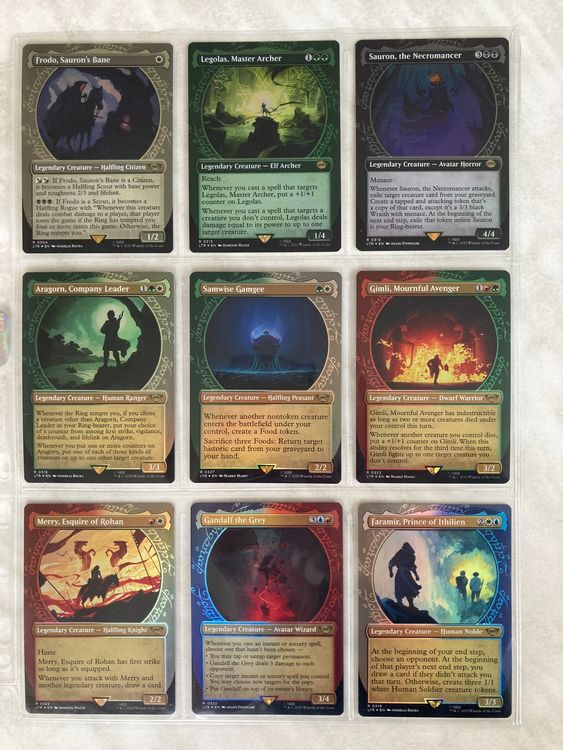 10 Foil Showcase + Borderless Rares The Lord of the Rings NM (Neu ...
