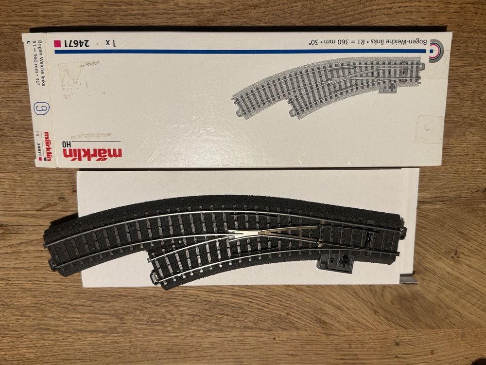 2Stk. Märklin 24671 Bogenweiche li + Antrieb und Decoder (Gebraucht) in ...