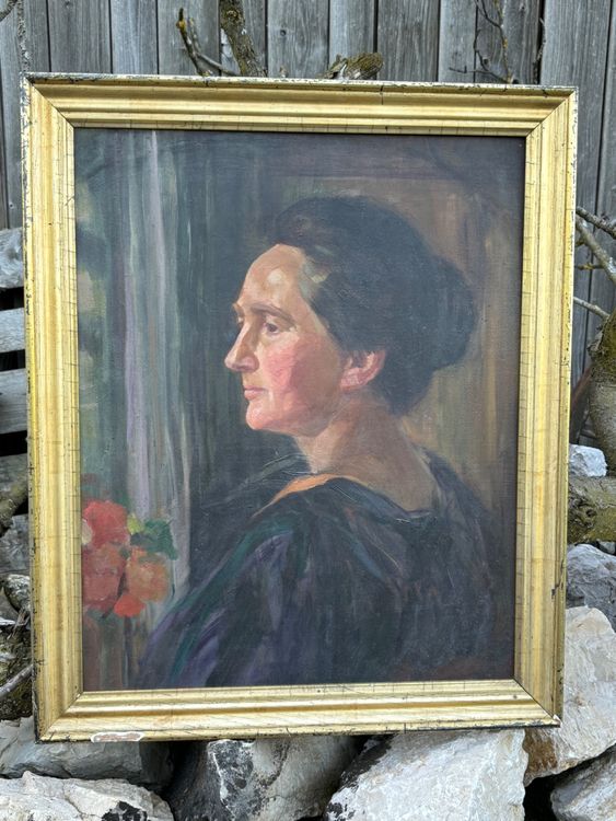 antikes Ölbild Gemälde Porträt W. BERNAT (Bernot?) 1922 | Kaufen auf ...