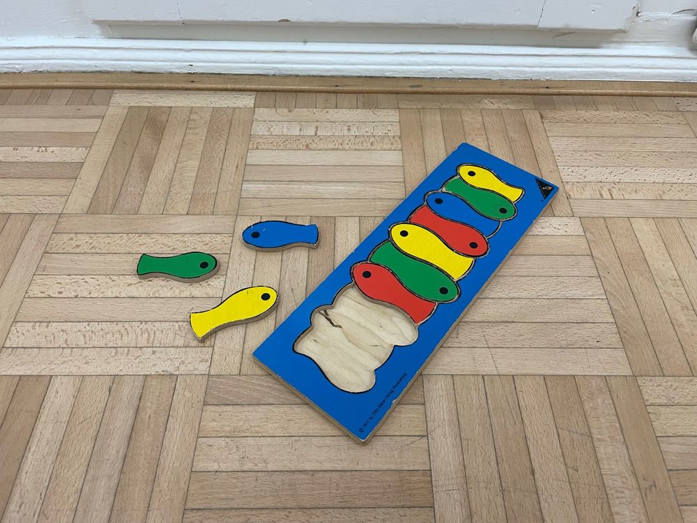 70er Jahre Fisch Puzzle Holzspielzeug vintage Holzpuzzle (Gebraucht) in ...