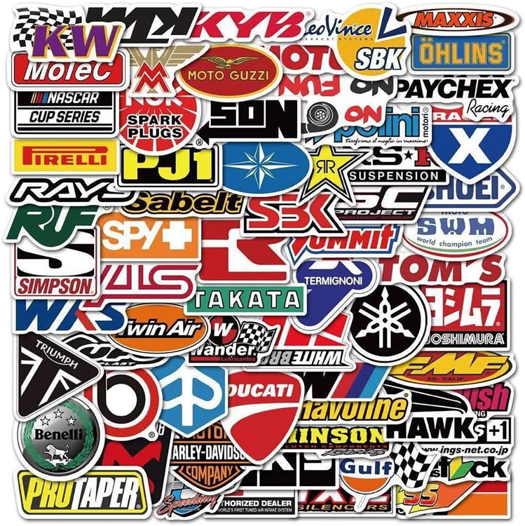 100 Stk. Sticker/Aufkleber - Coole Rennen-Marken Wagen JDM (Neu und ...