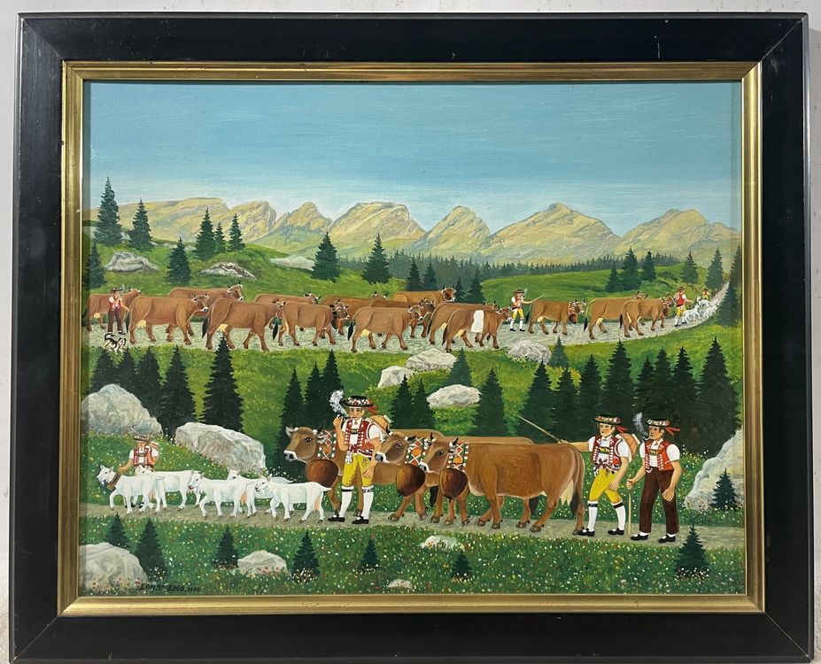 Ernst Zogg (1913-1981) Toggenburger Alpfahrt Gemälde (Gebraucht) in ...