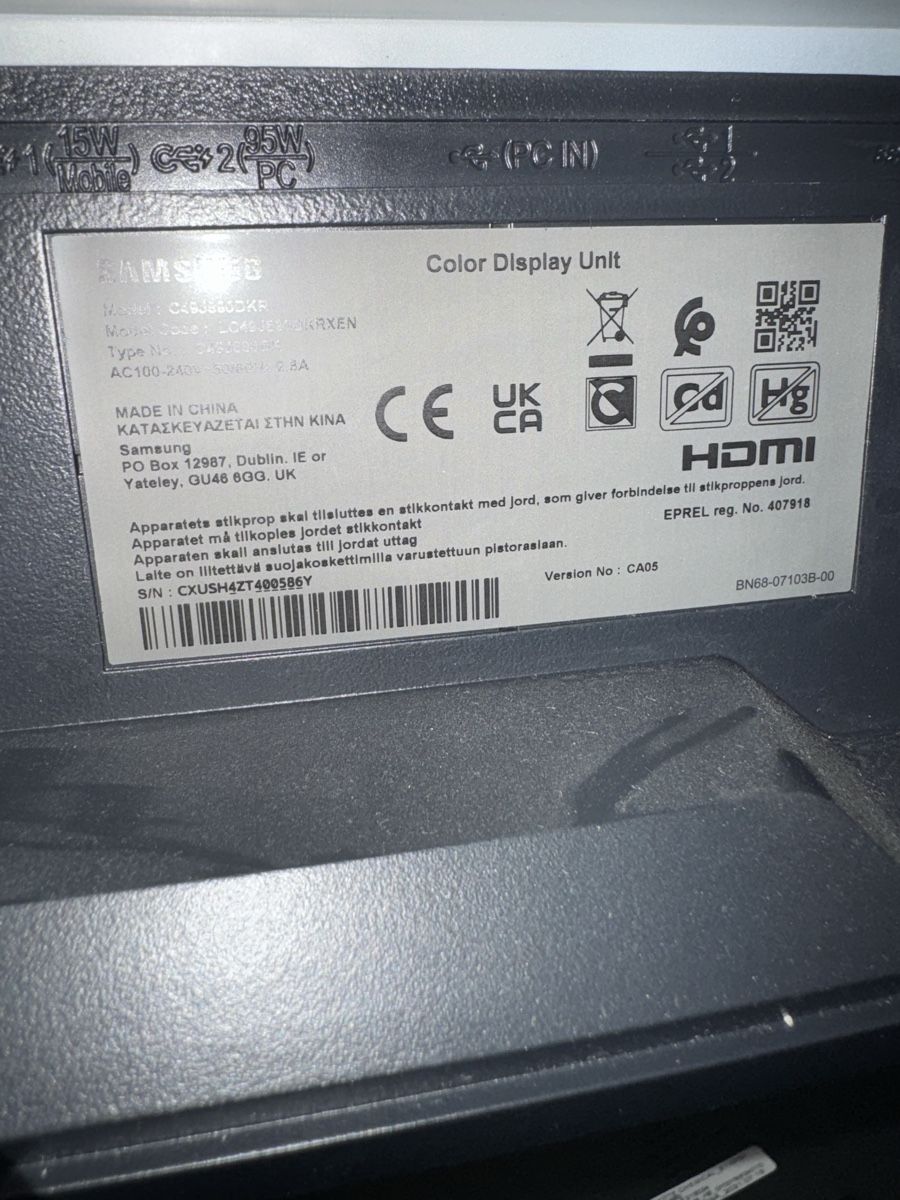 Samsung Curved Monitor 49 Zoll, Top Zustand, (Gebraucht) in Horgen für ...