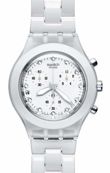 Swatch Irony Diaphane Chrono ★ FULL-BLOODED WHITE ungetragen (Neu (gemäss Beschreibung)) in ...