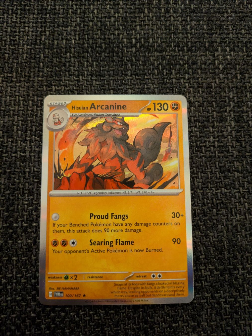 HISUIAN ARCANINE, TWILIGHT MASQUERADE 100, RARE, 2024, ENG (Gebraucht ...