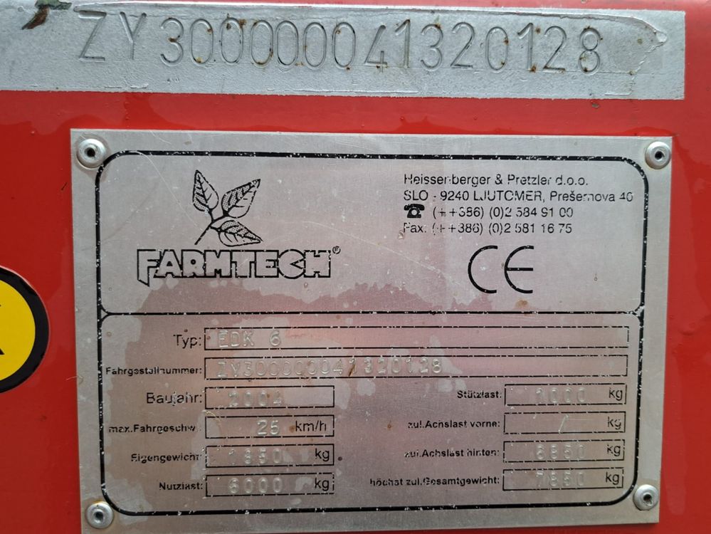 Farmtech 1 Achs 3 Seitenkipper (Gebraucht) in Full-Reuenthal für CHF 9800 – nur Abholung auf ...