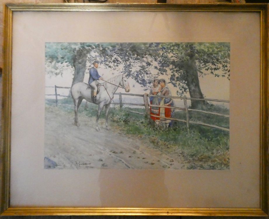 MARIO SPINETTI 1842-1909 Reiter und zwei Mädchen (1883) (Gebraucht) in ...