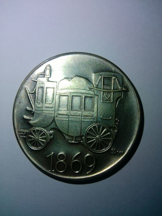 Schweizer Gedenkmünze 1969 - 100 Jahre Postkarte Top! (Gebraucht) in ...