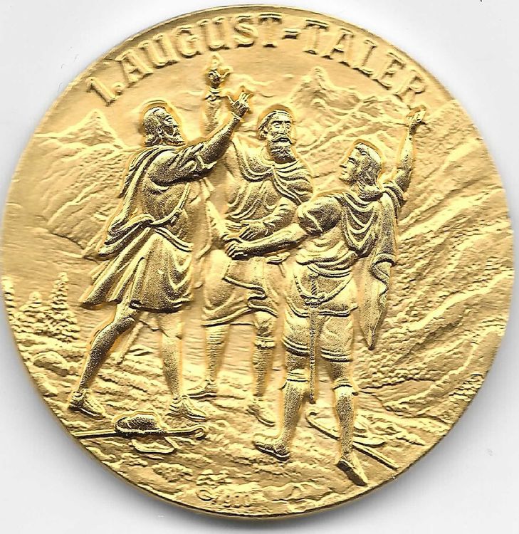 Silber Taler vergoldet 1. August - Villmergen | Kaufen auf Ricardo