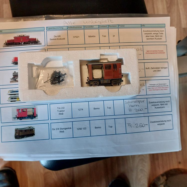 Bemo 1274 Tm 2/2 Traktor RhB, Gleichstrom (Neu und originalverpackt) in ...