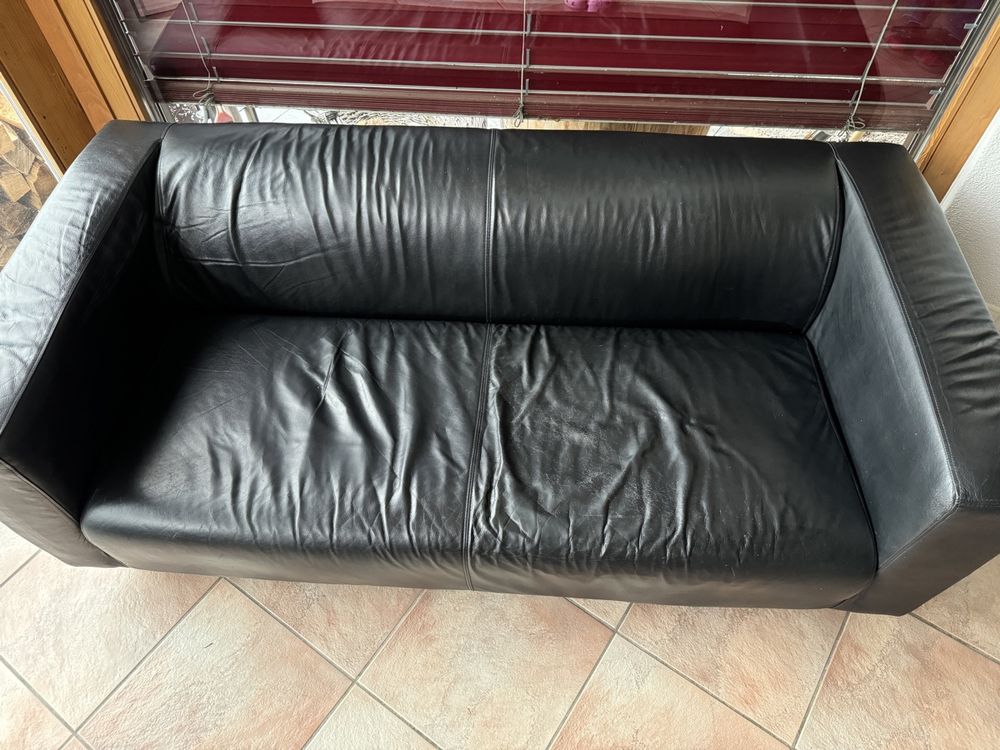 Echtleder Sofa schwarz (Gebraucht) in Aetigkofen für CHF 1 – nur Abholung auf Ricardo kaufen