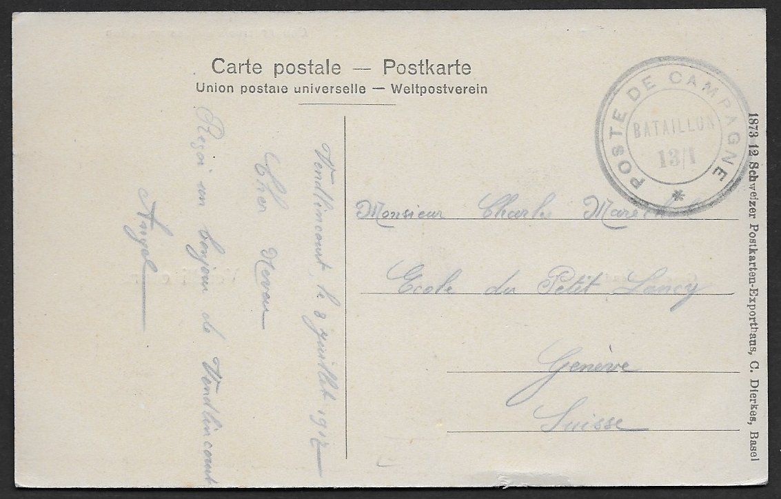 Carte de Vendlincourt avec 3 images cachet militaire (D'occasion) à ...