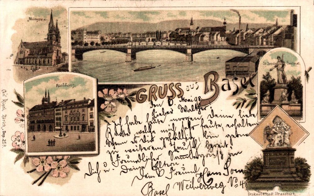 Carte Gruss aus Basel 1898 Ver. Kunzli | Kaufen auf Ricardo