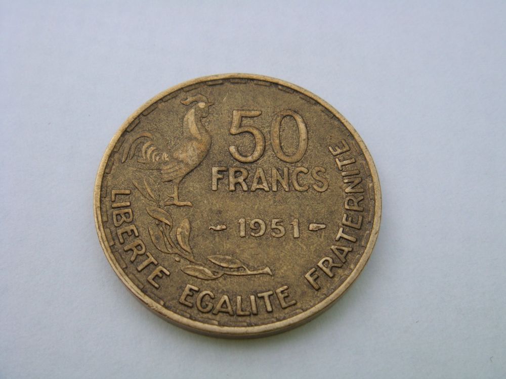 Pièce rare 50 Francs Coq 1951 République Française (D'occasion) à ...