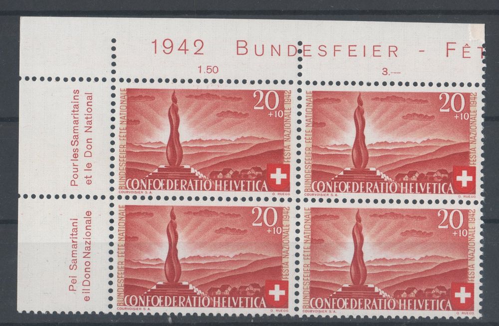 Viererblock PP 16 mit zwei Rasterfehler, postfrisch** (Neu (gemäss Beschreibung)) in Egliswil ...