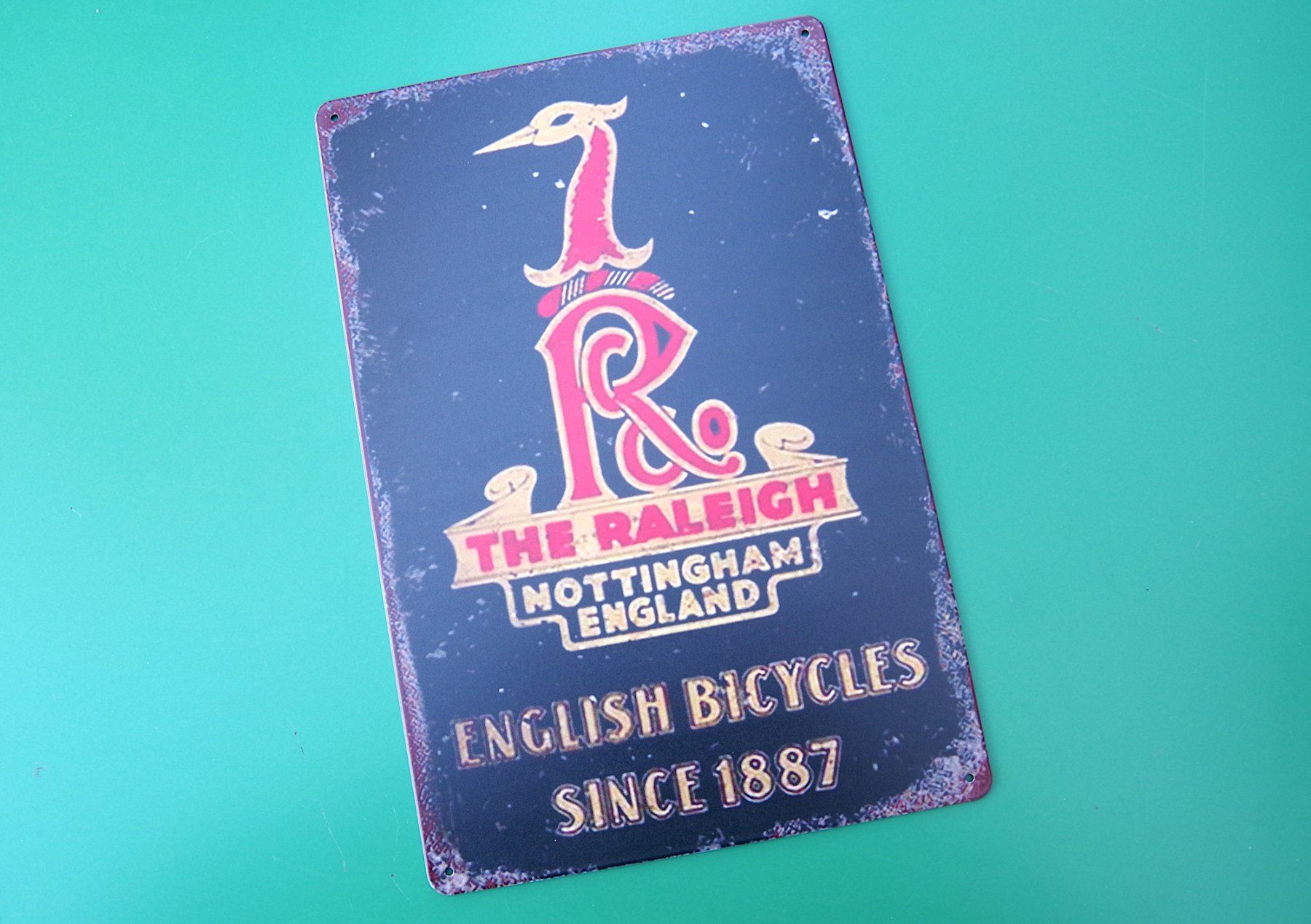 Repro-Blechschild «Raleigh – English Bicycles» 30x20 cm, neu (Neu ...
