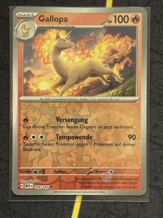 Pokemon Karte Gallopa - MEW DE 078/165 - Top Zustand! (Neu (gemäss ...