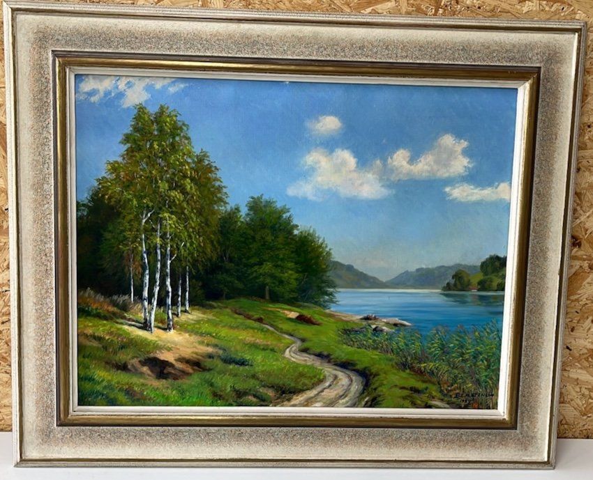 Gemälde, sommerliche Landschaft von E. A. Stählin (ID L115) (Gebraucht) in Gelterfingen für CHF ...
