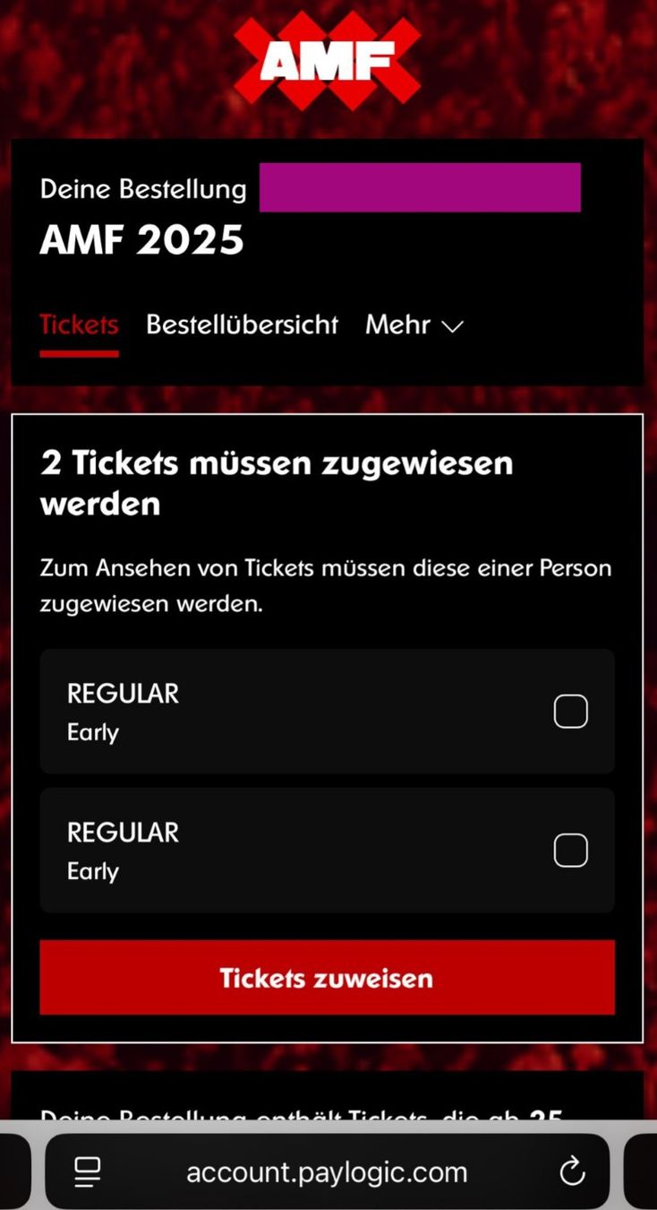 2 x Tickets AMF 2025 in Amsterdam – inkl. Schliessfach (Neu (gemäss ...
