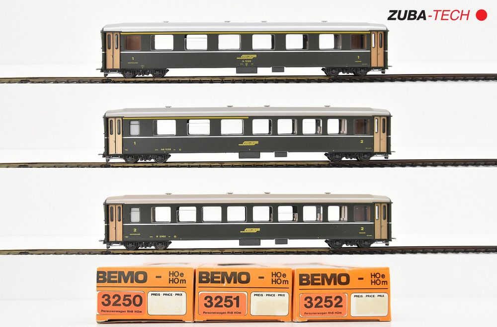 Bemo 3x Personenwagen EW I der RhB, Spur H0m mit OVP | Kaufen auf Ricardo