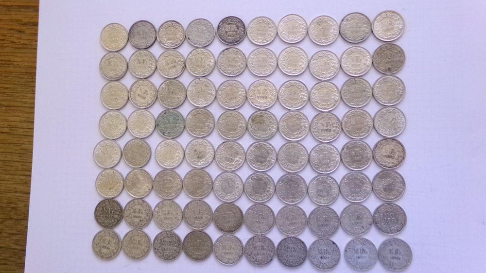 80 x 50 Rp. ab 40er Jahre alles silber (Gebraucht) in Kriegstetten für CHF 112 – mit Lieferung ...