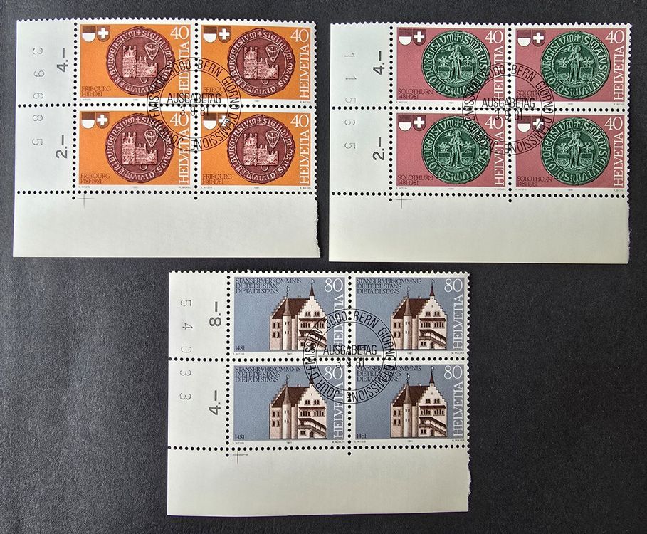 Stanser Verkommnis/ ET (1981) Viererblöcke mit Tab (Neu (gemäss Beschreibung)) in Hittnau für ...