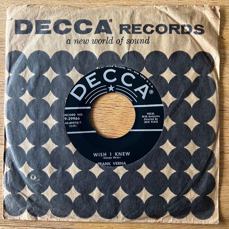 Frank Verna - Believe In Love / 1. US-Press. 1956 (Gebraucht) in Gais ...
