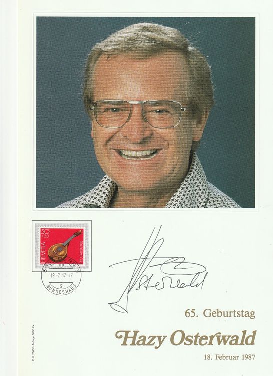 Autogramm-Karte Hazy Osterwald, Galerie der Prominenz, A4 | Kaufen auf ...