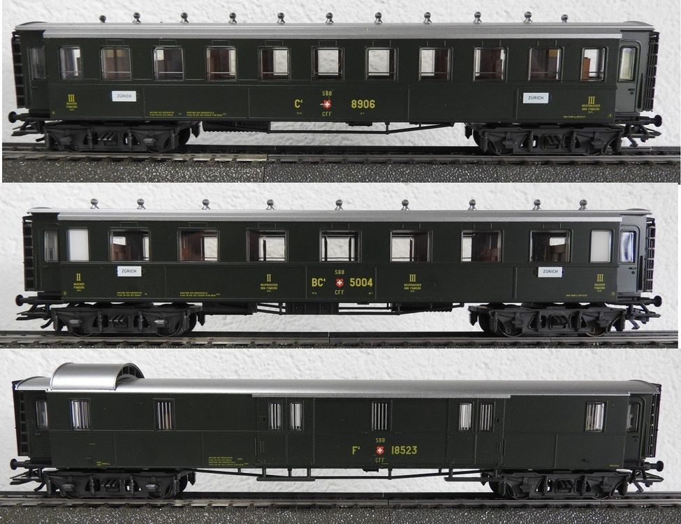 Märklin 42385 SBB 3er Set Oldtimer Personenwagen H0 AC (Gebraucht) in ...