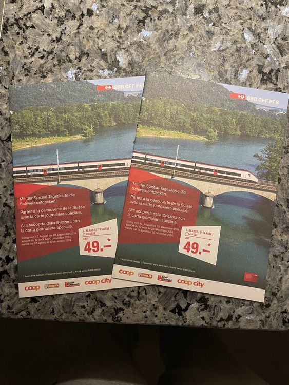 2 SBB Tageskarten (Neu und originalverpackt) in Oberwil BL für CHF 134 – mit Lieferung auf ...