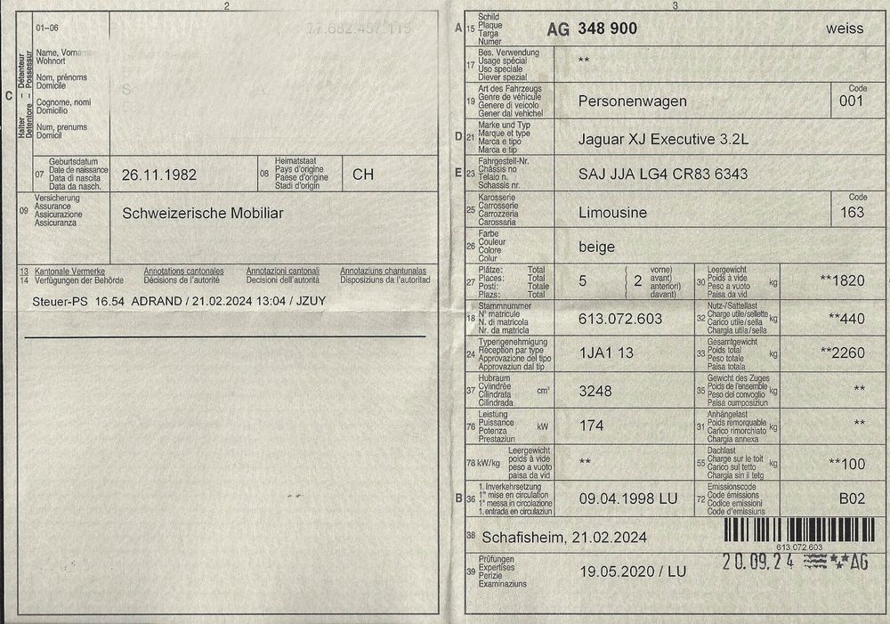 Jaguar XJ308 Executive (Gebraucht) in Gebenstorf für CHF 15000 – nur ...