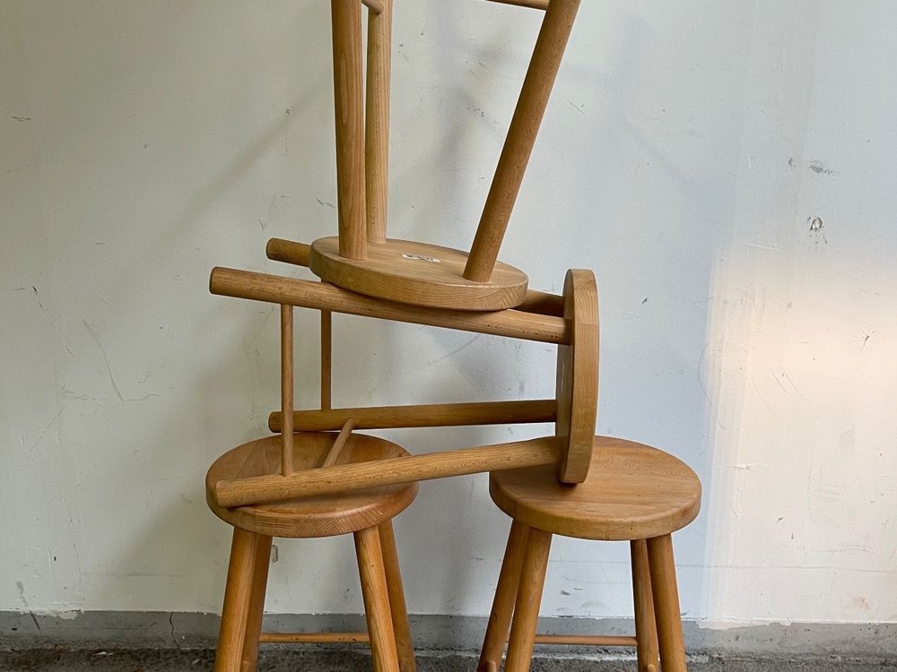 4 Holz Hocker | Kaufen auf Ricardo