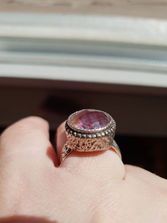 Siberring mit rosa Stein (Gebraucht) in Leuggelbach für CHF 19 – mit ...