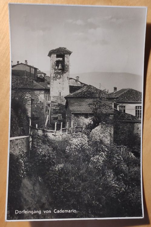 Alte Postkarte, Cademario, Dorfeingang, 1952, Frankiert. (Gebraucht) in Siebnen für CHF 18 – mit ...
