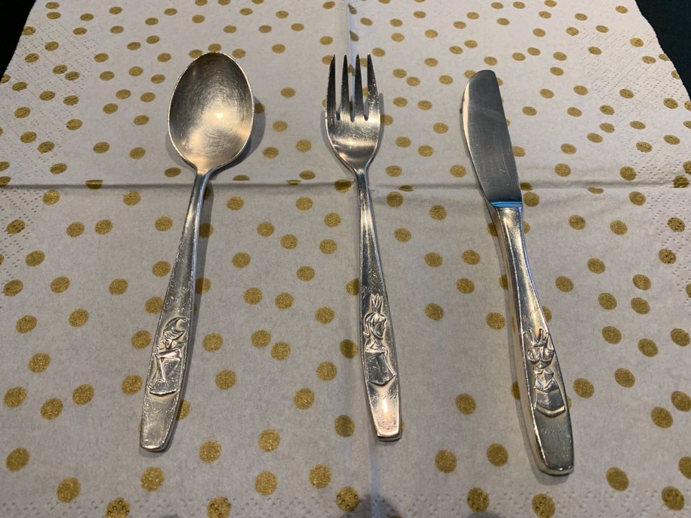 Silberbesteck BSF 90, 70er schönes altes Kinderbesteck Set | Kaufen auf ...