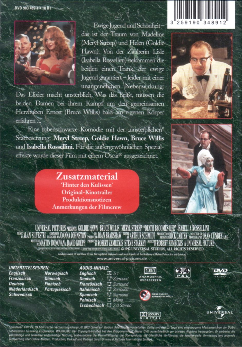 DVD: Der Tod steht ihr gut (mit: Meryl Streep, Goldie Hawn) (Gebraucht ...