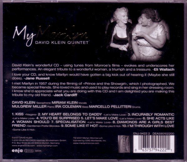 David Klein Quintet MARILYN MONROE Miriam Klein Jazz CD BOX (Gebraucht ...