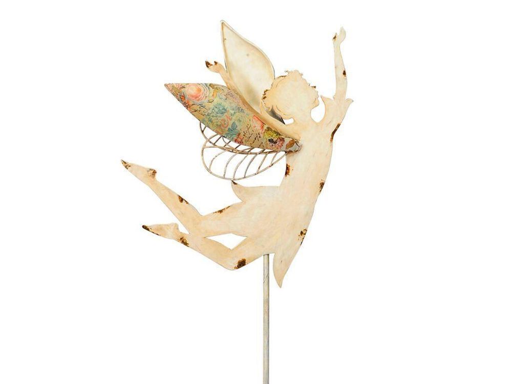 Elfe am Stab altweiss Metall 109cm, Motiv: 36 x 31cm | Kaufen auf Ricardo