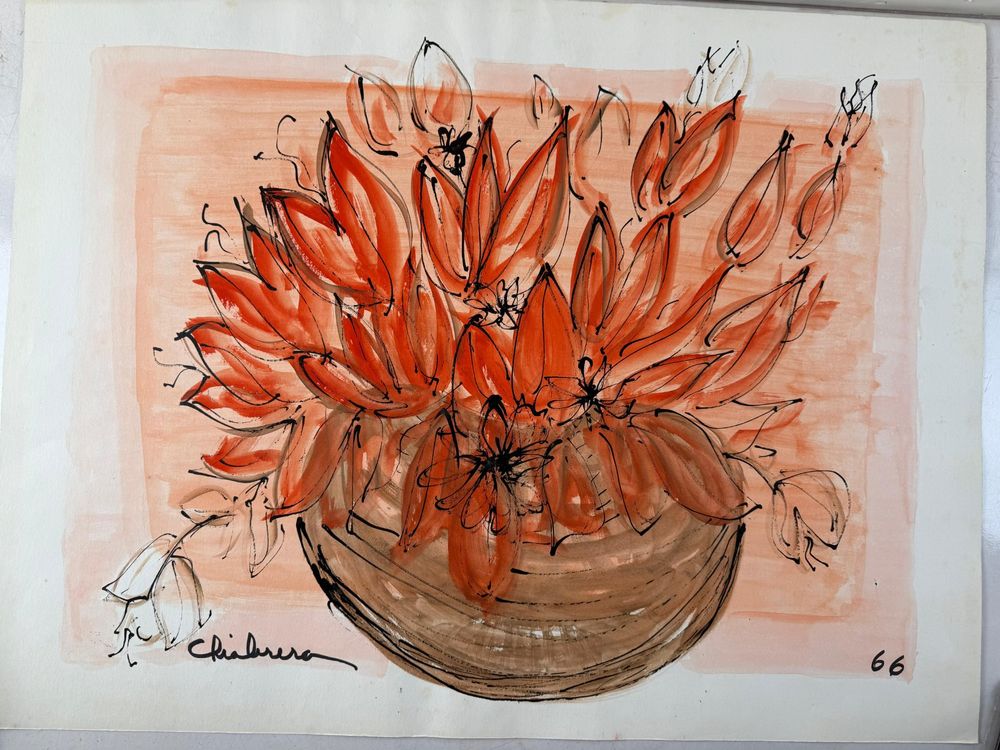 Aquarell Chiabrera Blumen signiert (Gebraucht) in Neuhausen am Rheinfall für CHF 10 – mit ...